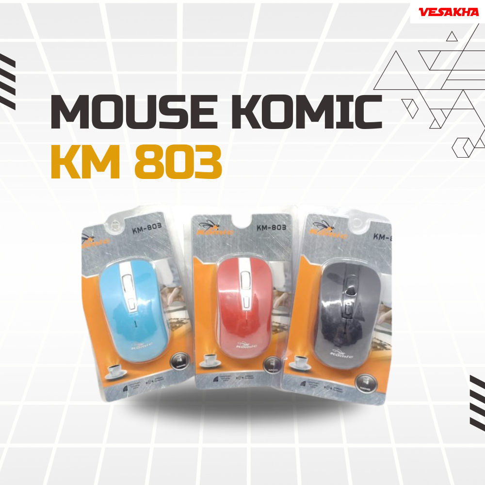 Jual MOUSE KOMIC WIRELESS KM 803 ( RED, BLUE ,BLACK ) | Shopee Indonesia