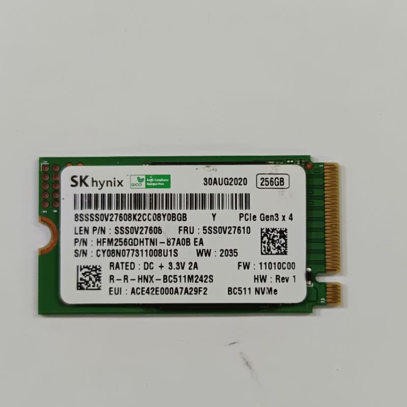 Jual SSD m.2 nvme 2242 256GB Skhynix PCIe Gen3 x4 Original nvme pendek ...