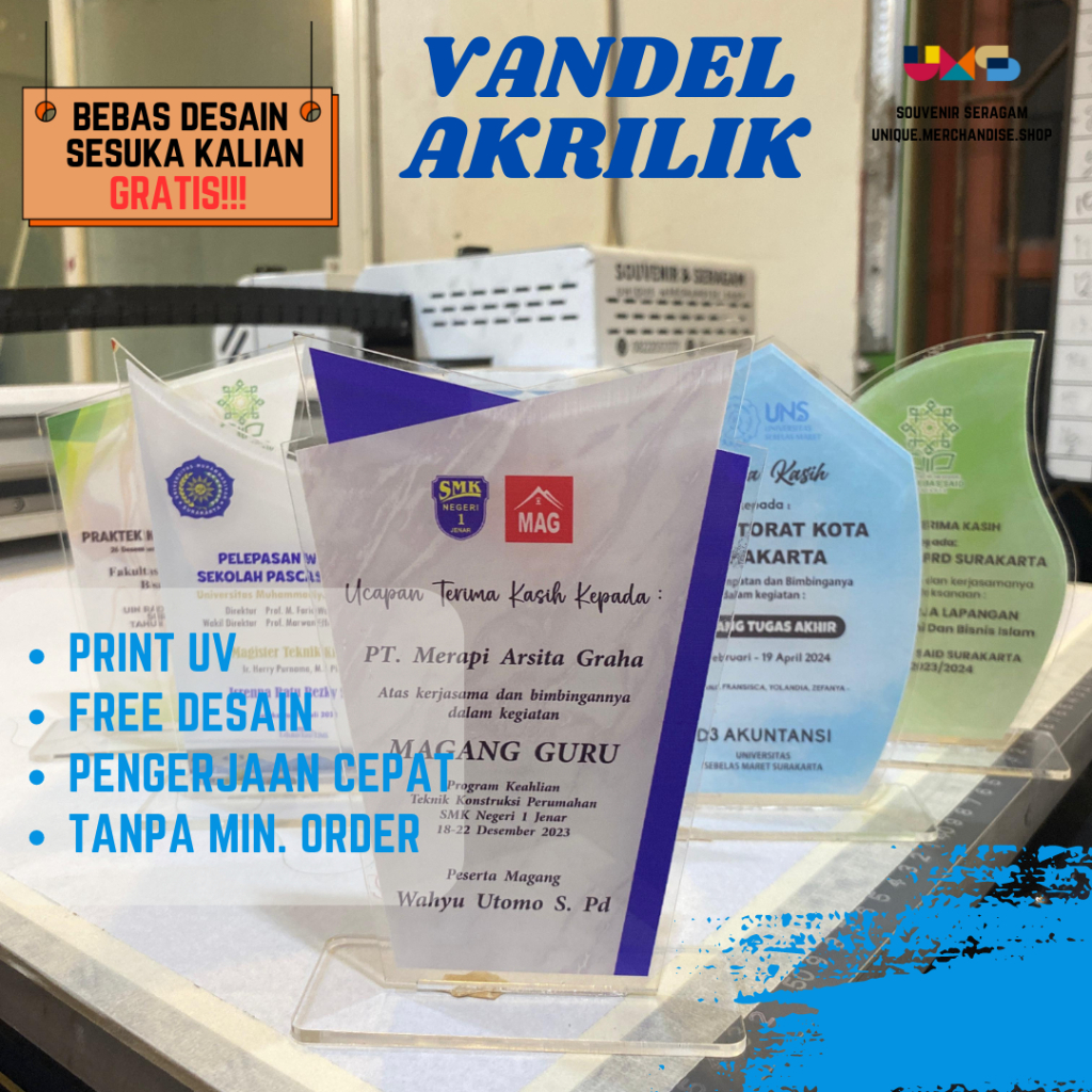 Jual Vandel Akrilik I Vandel custom I vandel wisuda I Plakat | Plakat ...