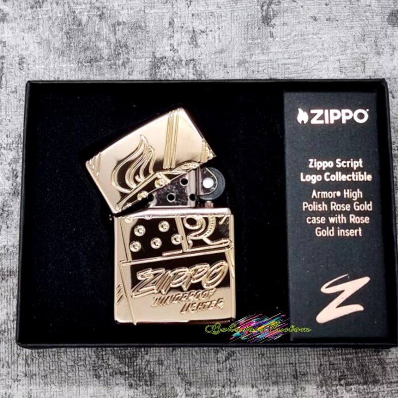 Jual HADIAH SOUVERNIR KOREK API ZIPPO SCRIPT COLLECTIBLE ROSE GOLD LIMITED EDITION GRATIS ...