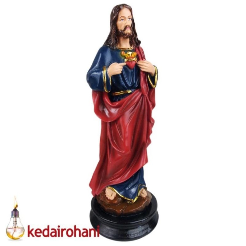 Jual Patung Yesus Hati Kudus 30 cm Biru Merah Klasik Arca Hiasan ...