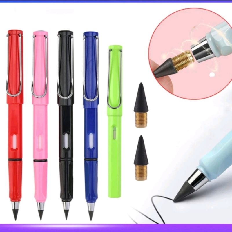 Jual Pensil Eternal Polos + Penghapus (1 pcs) / Pensil abadi tanpa raut ...