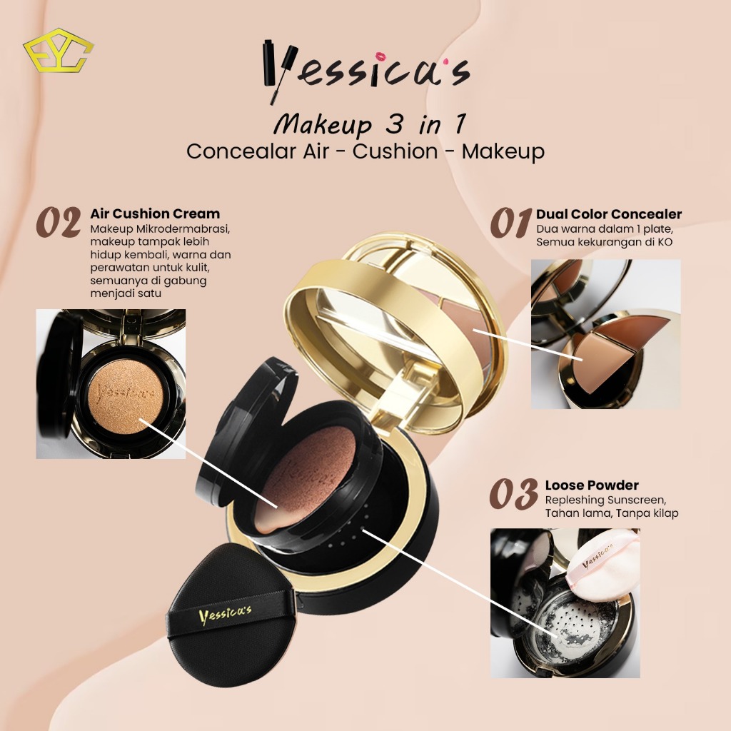Jual FYC - Yessica's Air Cushion [3IN1] With SPF 30 PA+++, Concealer ...