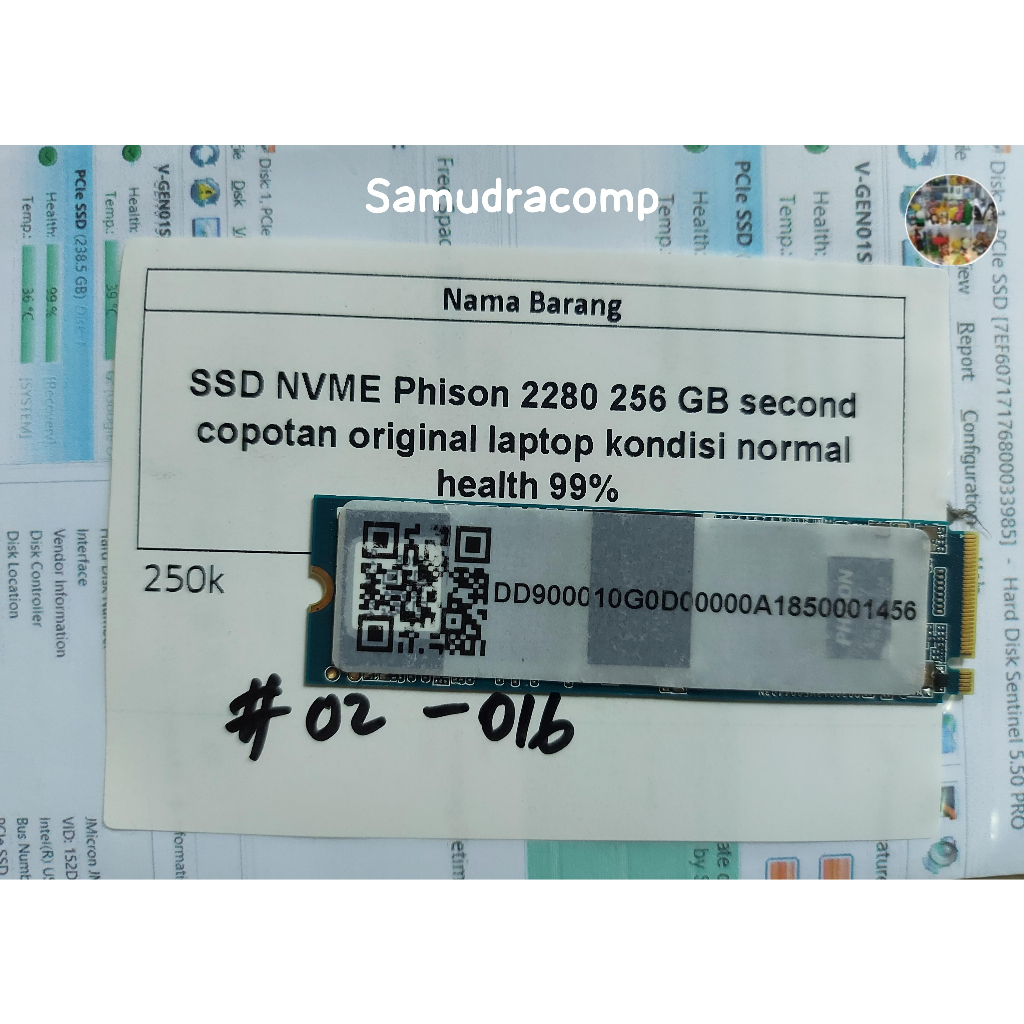 Jual SSD NVME Phison 2280 256 GB Second Copotan Original Laptop Kondisi ...