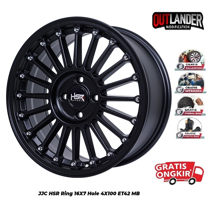 Jual Velg Mobil Ring 16 Pcd 4x100 Black Vios Mobilio Avega Datsun Sigra Etios Baleno Pelek Hsr ...