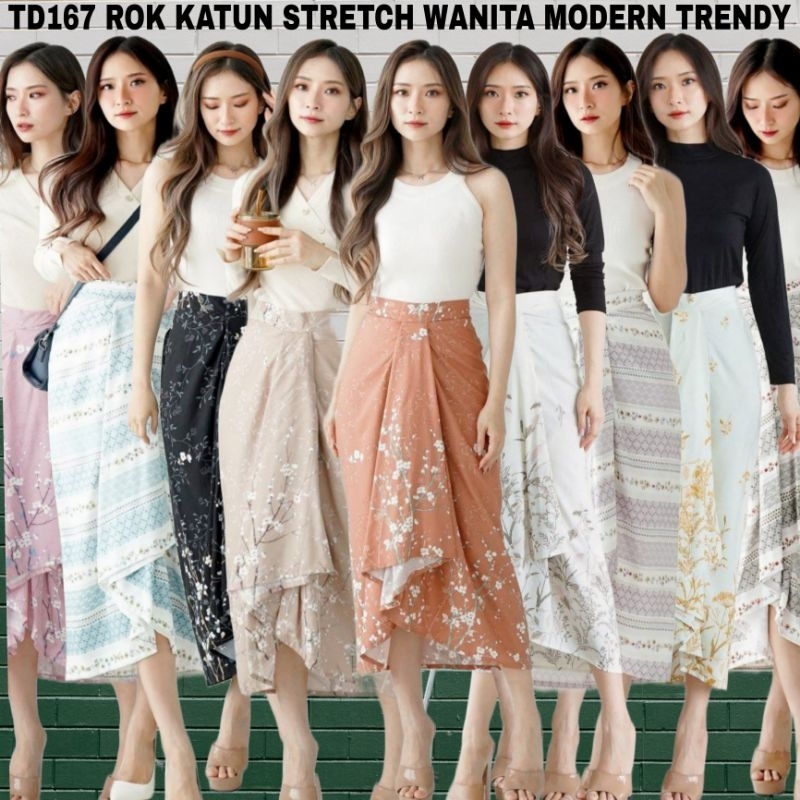 Jual TD167 BAWAHAN ROK BATIK WANITA MODERN TRENDY PREMIUM LANSUNG PAKAI ...