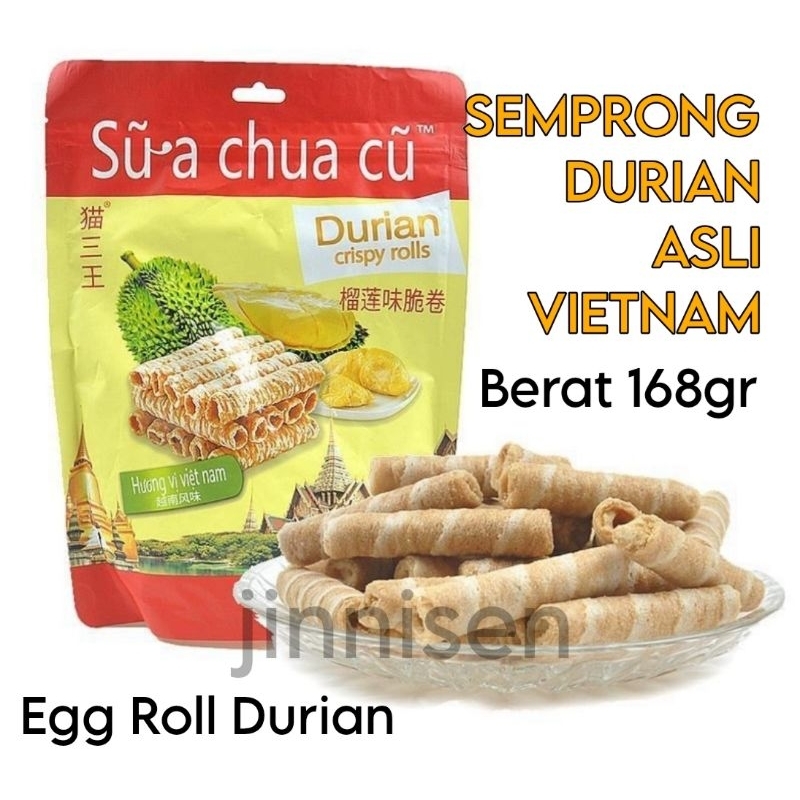 Jual (BARU)Semprong Durian Vietnam 168gr Biskuit Egg Roll Durian/Durian ...