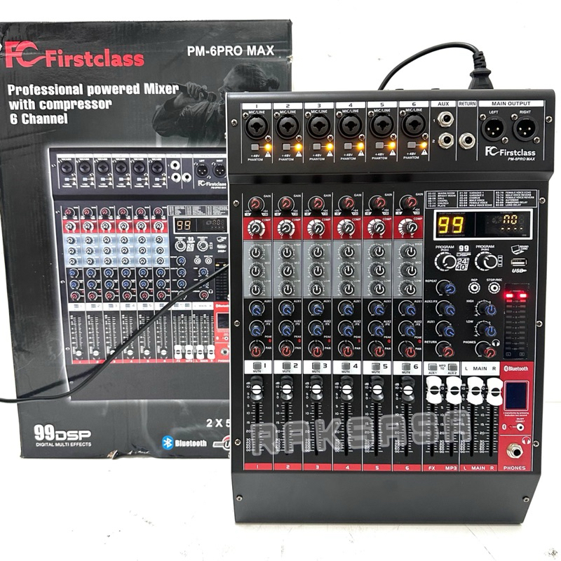 Jual Professional Power Mixer 6 Channel With Compressor Firstclass PM 6PRO MAX pm6 pro PM 6 PRO ...