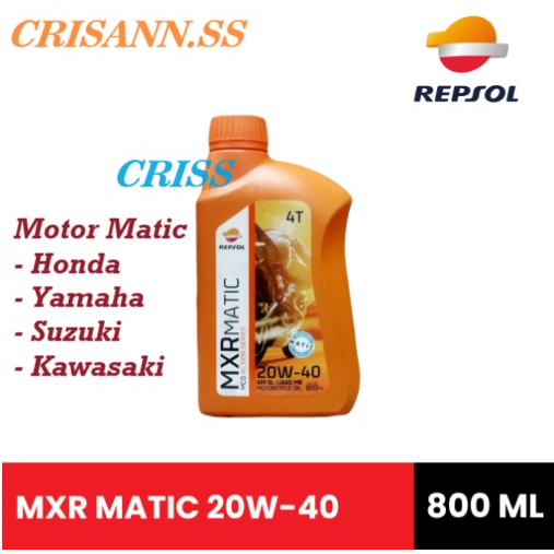 Jual OLI MESIN REPSOL MATIC MXR3 800ml 10W-30 Original 100% | Shopee ...