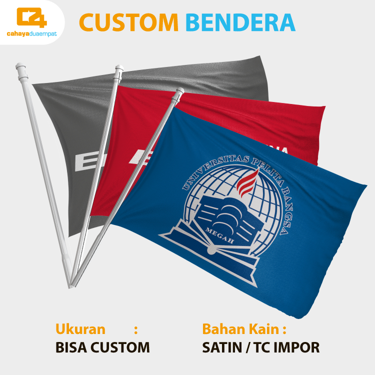 Jual Bendera Custom Design / Logo / Perusahaan / Komunitas Cetak ...