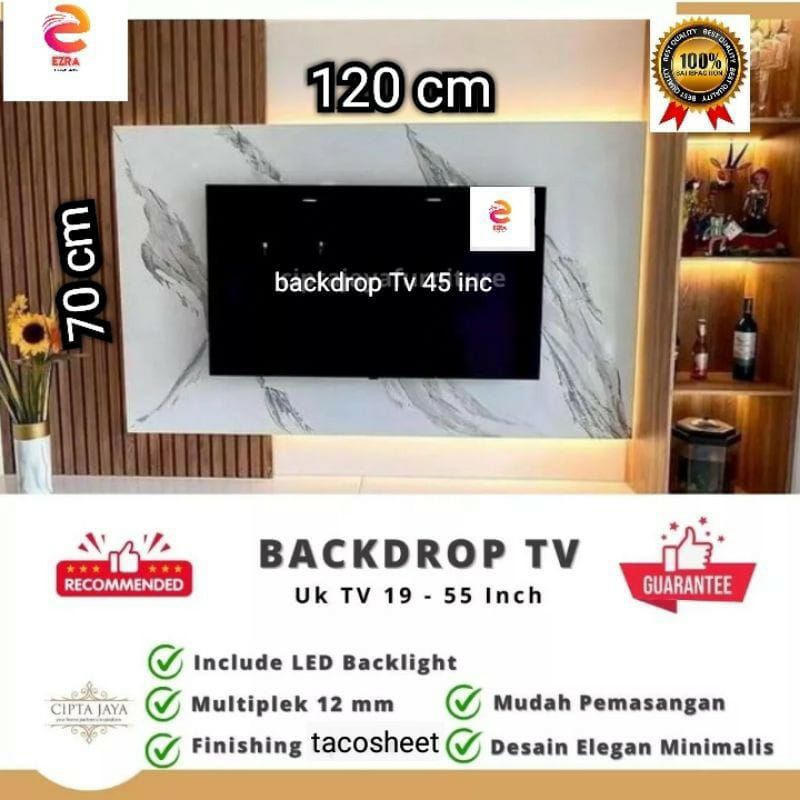 Jual BACDROP TV MODERN MINIMALIS DAN MEWAH UKURAN 120X80CM | Shopee Indonesia