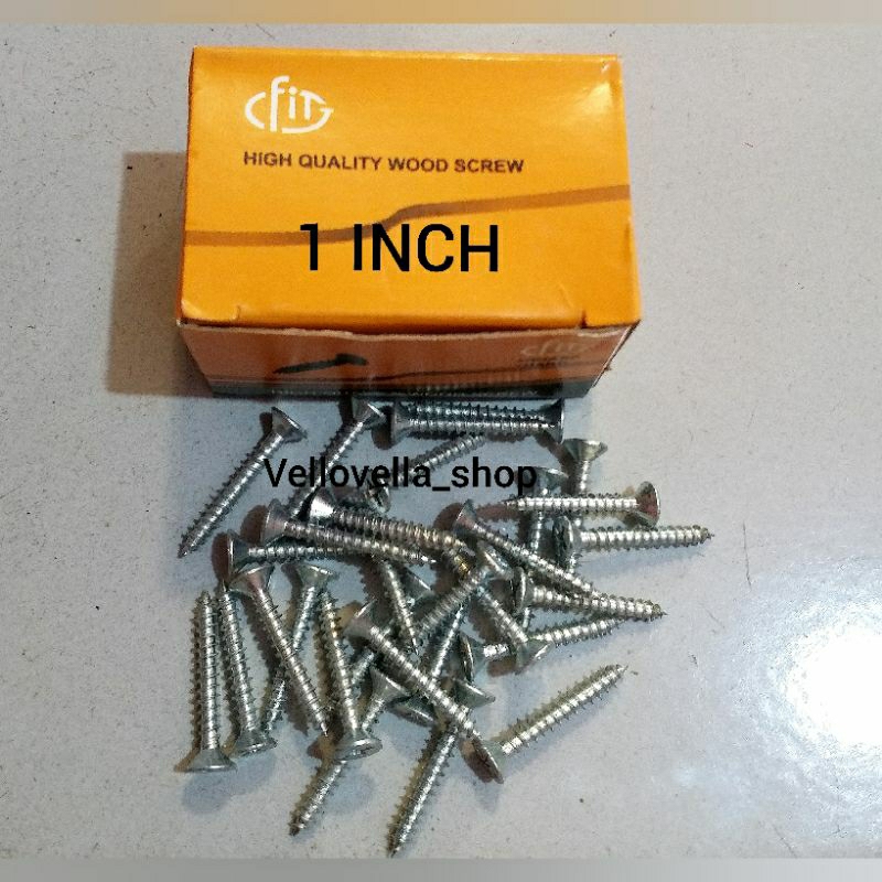 Jual 1 kotak Sekrup kayu skrup kayu FIT 1" (2,5CM) berat 100gr | Shopee ...