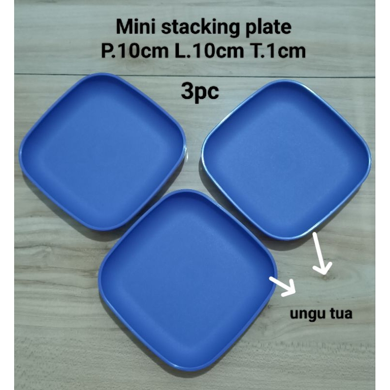 Jual ORIGINAL TUPPERWARE MINI STACKING PLATE /KOTAK BEKAL MINI SQUARE AWAY 150ML | Shopee Indonesia