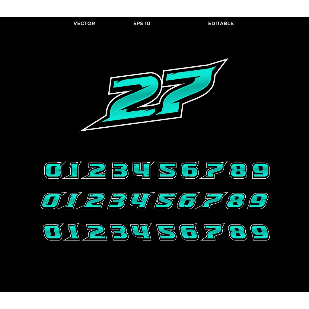 Jual stiker waterslide decal number racing nomer motor nomer race motor ...