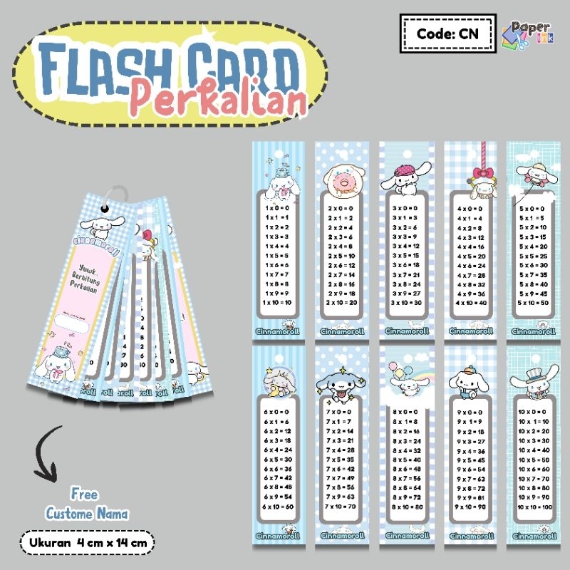 Jual FlashCard Perkalian, Pembagian, Penambahan, Pengurangan Tema ...