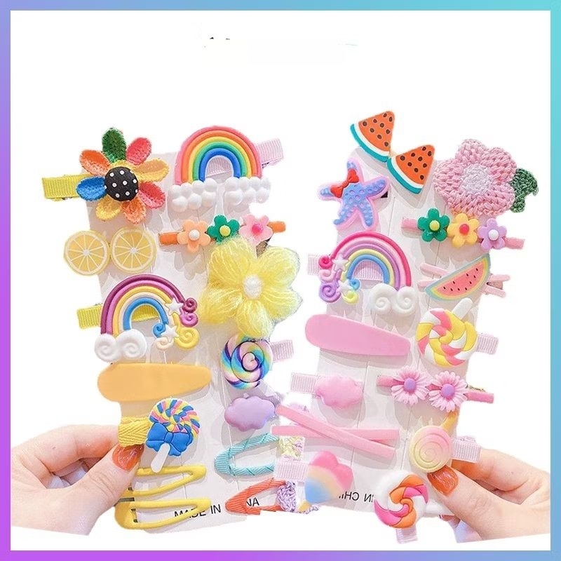 Jual Jepit Rambut Anak Perempuan Lucu 14 in 1 Jepitan Rambut Fashion ...