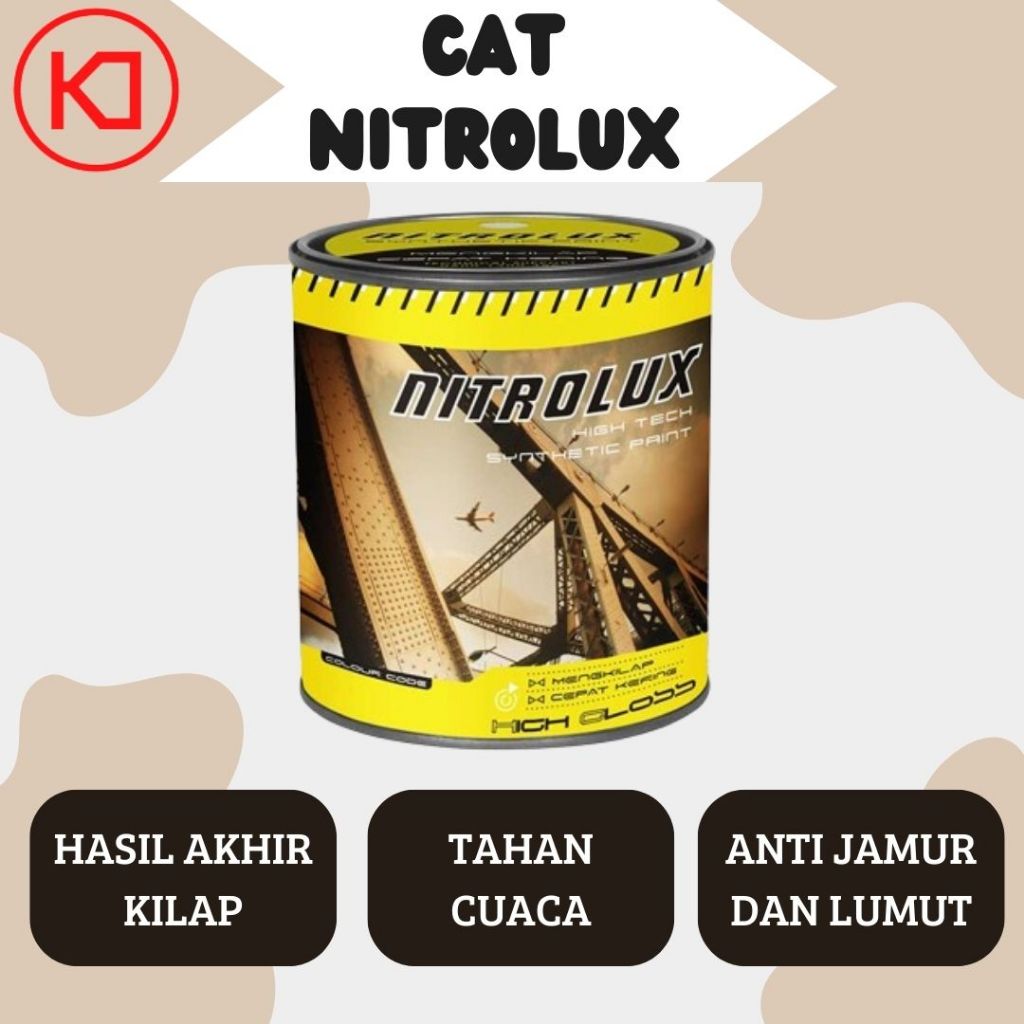 Jual Cat Besi dan Kayu Nitrolux Brown Mas 50cc | Shopee Indonesia