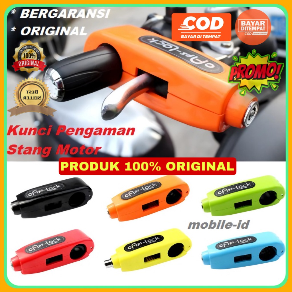 Jual Kunci Gembok Stang Motor Pengaman Anti Maling 100% Original Griplock capslock Gembok Stang ...