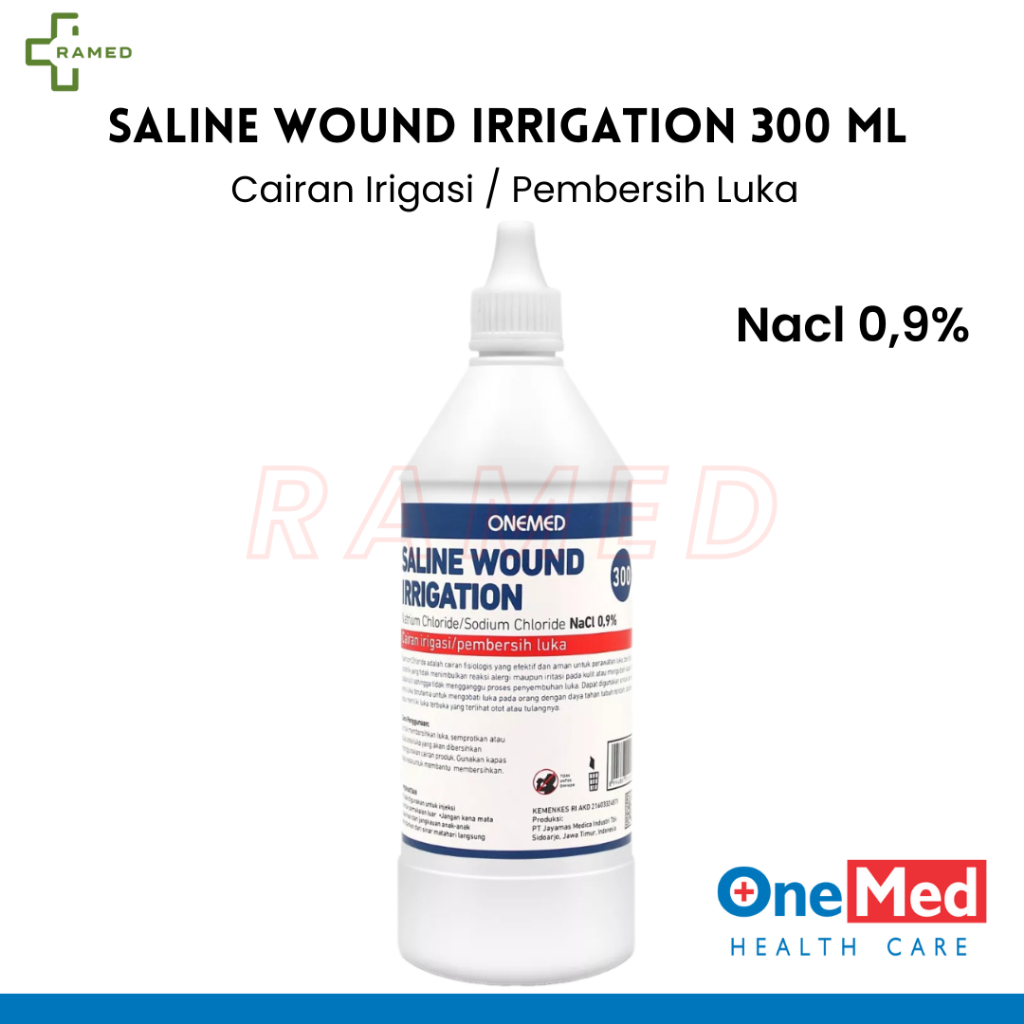 Jual ONEMED Saline Wound Irrigation 300ml (NaCl 0.9%) / Cairan Pembersih Luka | Shopee Indonesia