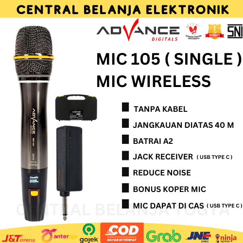 Jual MIC WIRELESS SINGLE MIC PROFESSIONAL WIRELESS MICROPHONE SINGLE ...