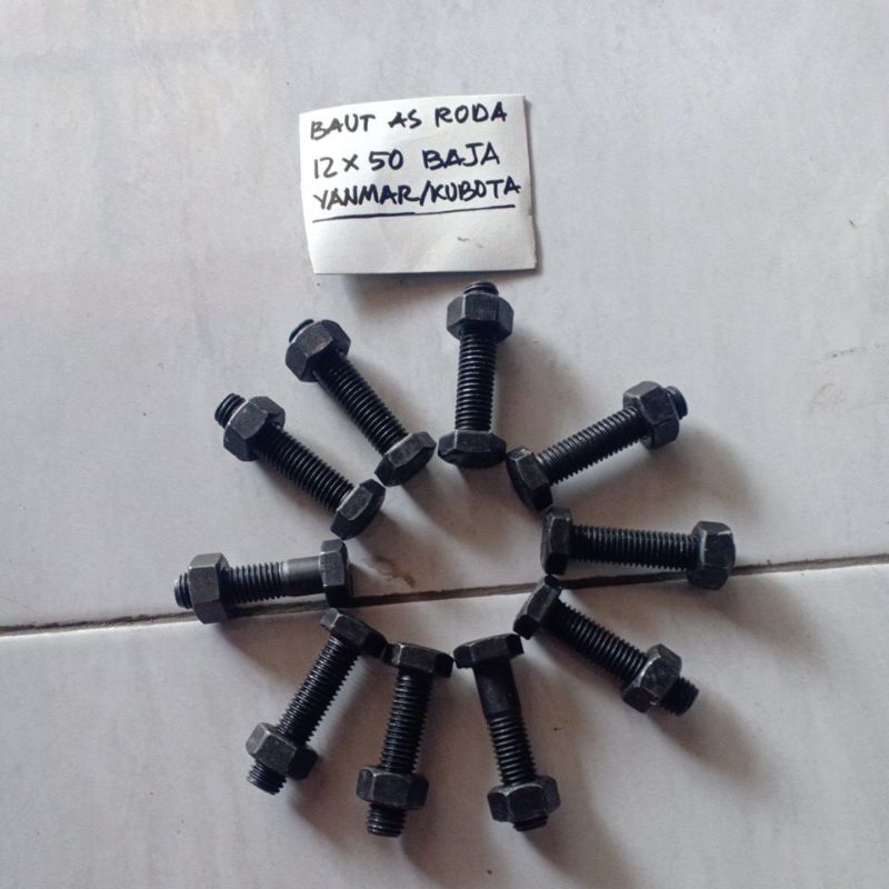 Jual Baut As Roda Baja 12x50 buat Traktor Bajak ( hrg 10 pcs ) | Shopee ...