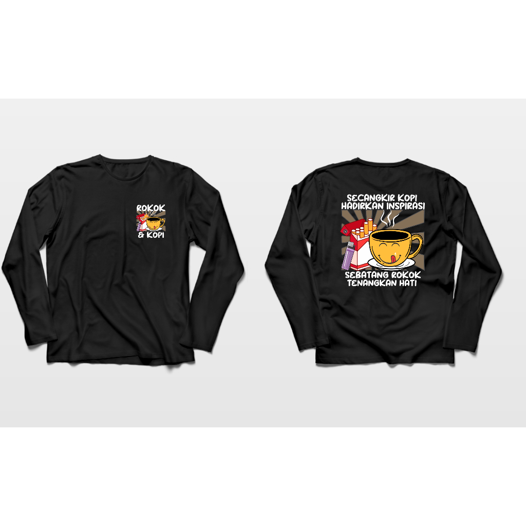 Jual KAOS LENGAN PANJANG KATA KATA KOPI DAN ROKOK BIG SIZE JUMBO ...