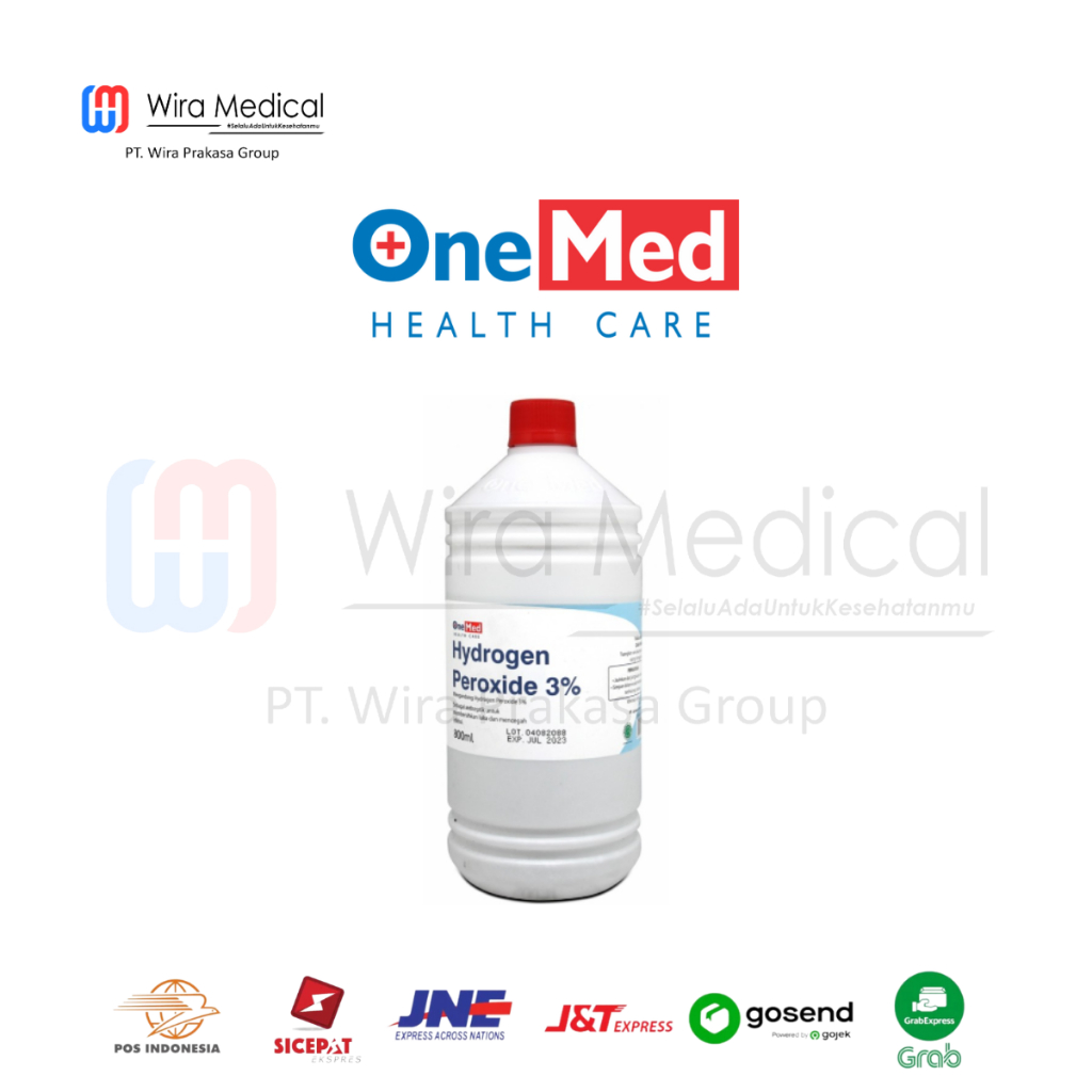 Jual H2O2 - OneMed - Cairan Hydrogen Peroxide 3%, Botol 1000ml isi ...