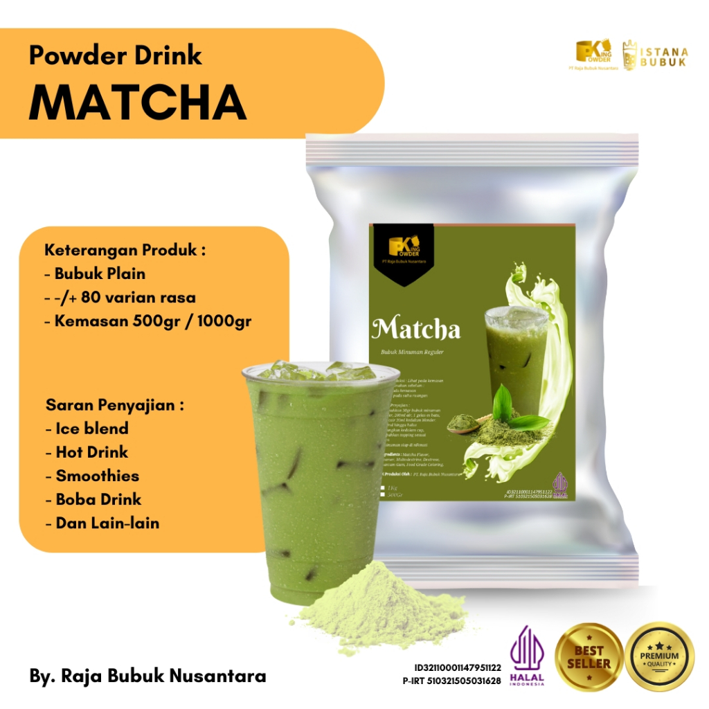 Jual Bubuk Minuman Matcha Bubuk Minuman rasa Matcha Serbuk Minuman rasa ...