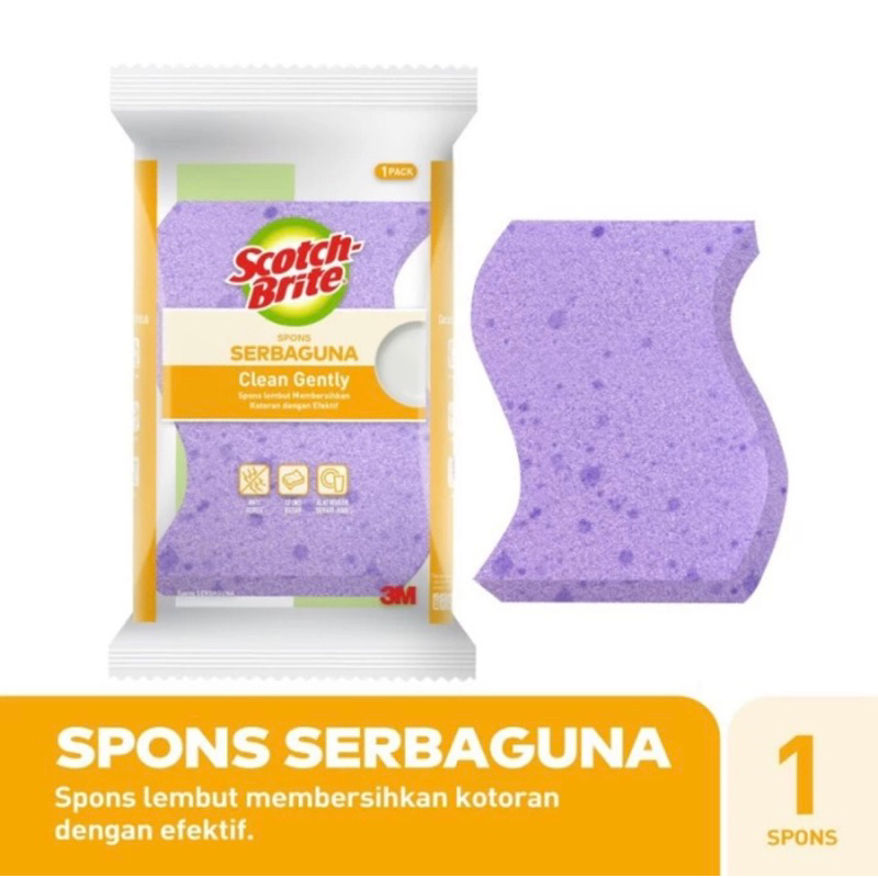 Jual Scotch brite 3m spons cuci piring Gentle clean spon serbaguna ID ...