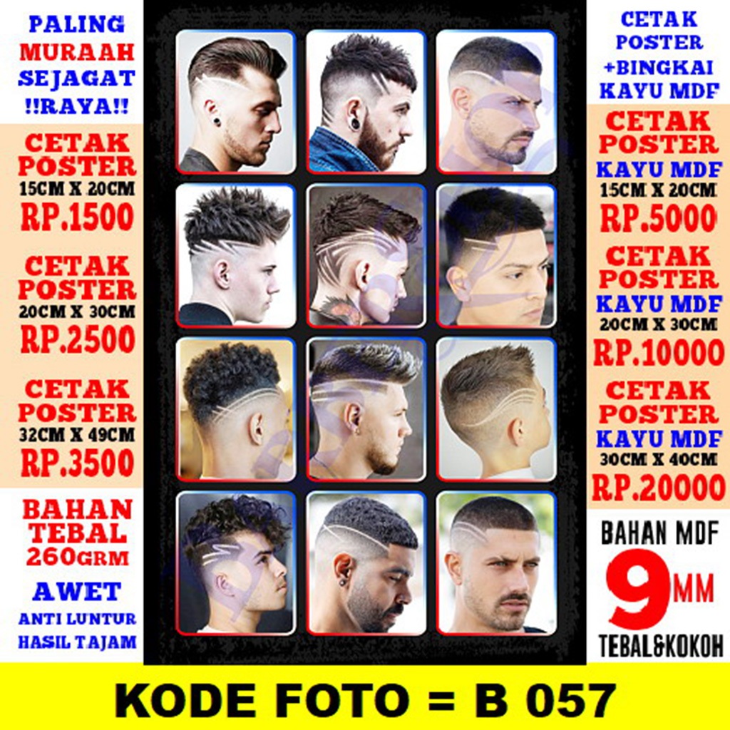 Jual POSTER BARBERSHOP TERBARU 2024 - BINGKAI KAYU MDF 9MM - UKURAN ...
