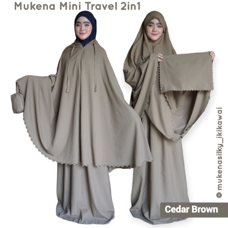 Jual Mukena Mini Travel 2in1 Premium (Cedar Brown) | Shopee Indonesia