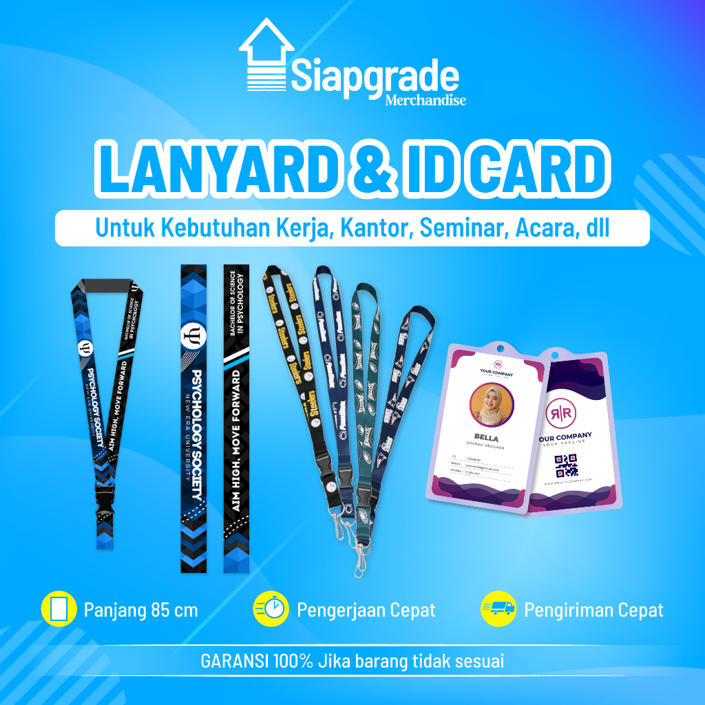 Jual LANYARD CUSTOM 2 SISI LEBAR 2 CM / TALI ID CARD CUSTOM TISSUE ...