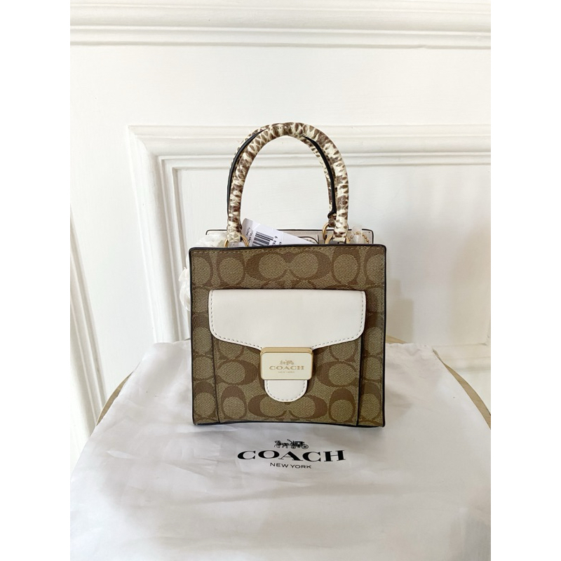 Jual Coach Mini Pepper Crossbody in signature canvas - Light Khaki ...