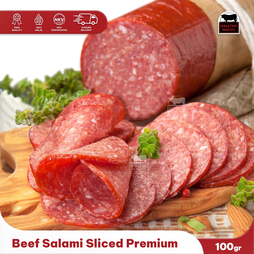 Jual Beef Salami Sliced Daging Sapi Salami Pizza Halal 100gr Healthy Wagyu | Shopee Indonesia