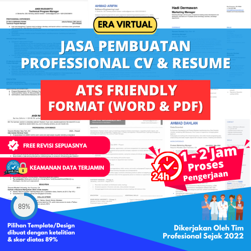 Jual Jasa Pembuatan CV | CV ATS | Desain CV | ATS Friendly | Shopee Indonesia