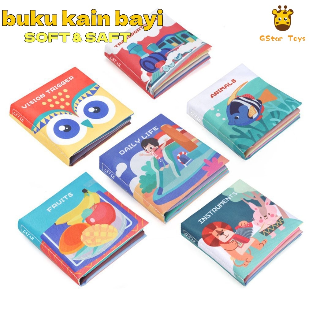 Jual Gstar 6pcs/set Buku Kain Anak Soft Cloth Book Bayi Baru Lahir 0-12 ...