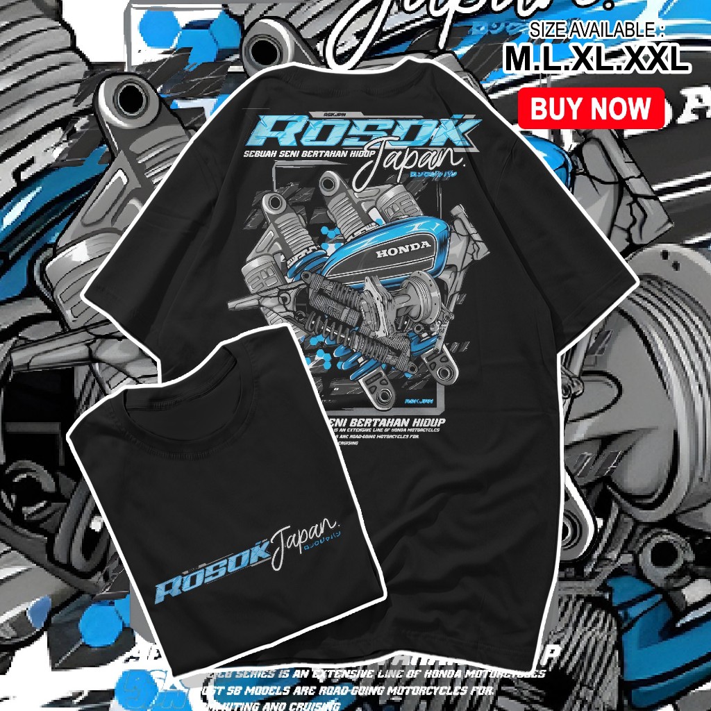 Jual Kaos Rosok Japan CB Glowing Baju Racing Otomotif Motor Herex ...