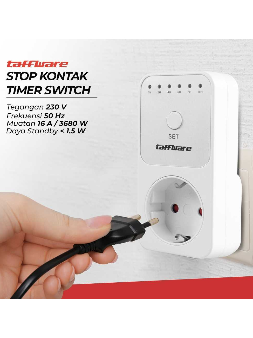Jual Taffware Stop Kontak Programmable Timer Switch 6 Program 230V/16A ...