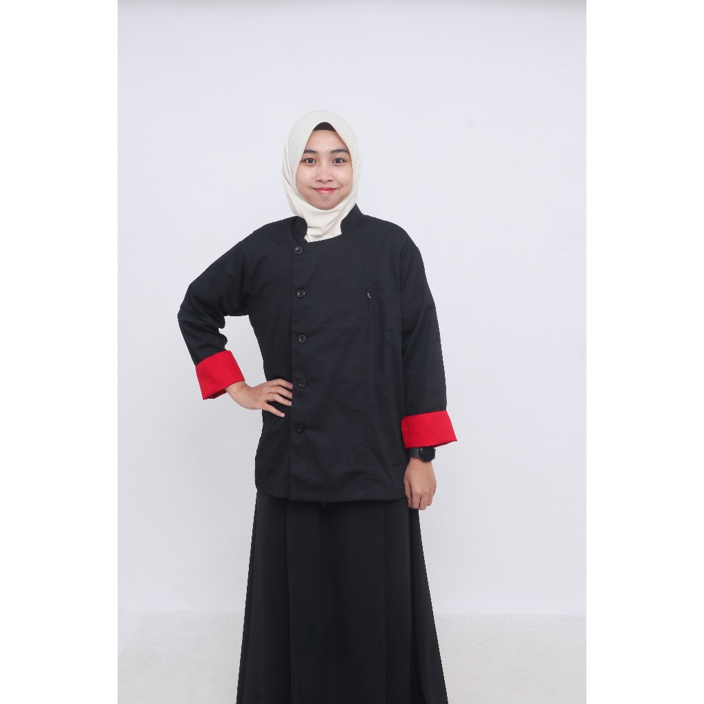 Jual Chef Coat Chef Jacket Pria dan Wanita (Unisex) Hitam Nyaman ...