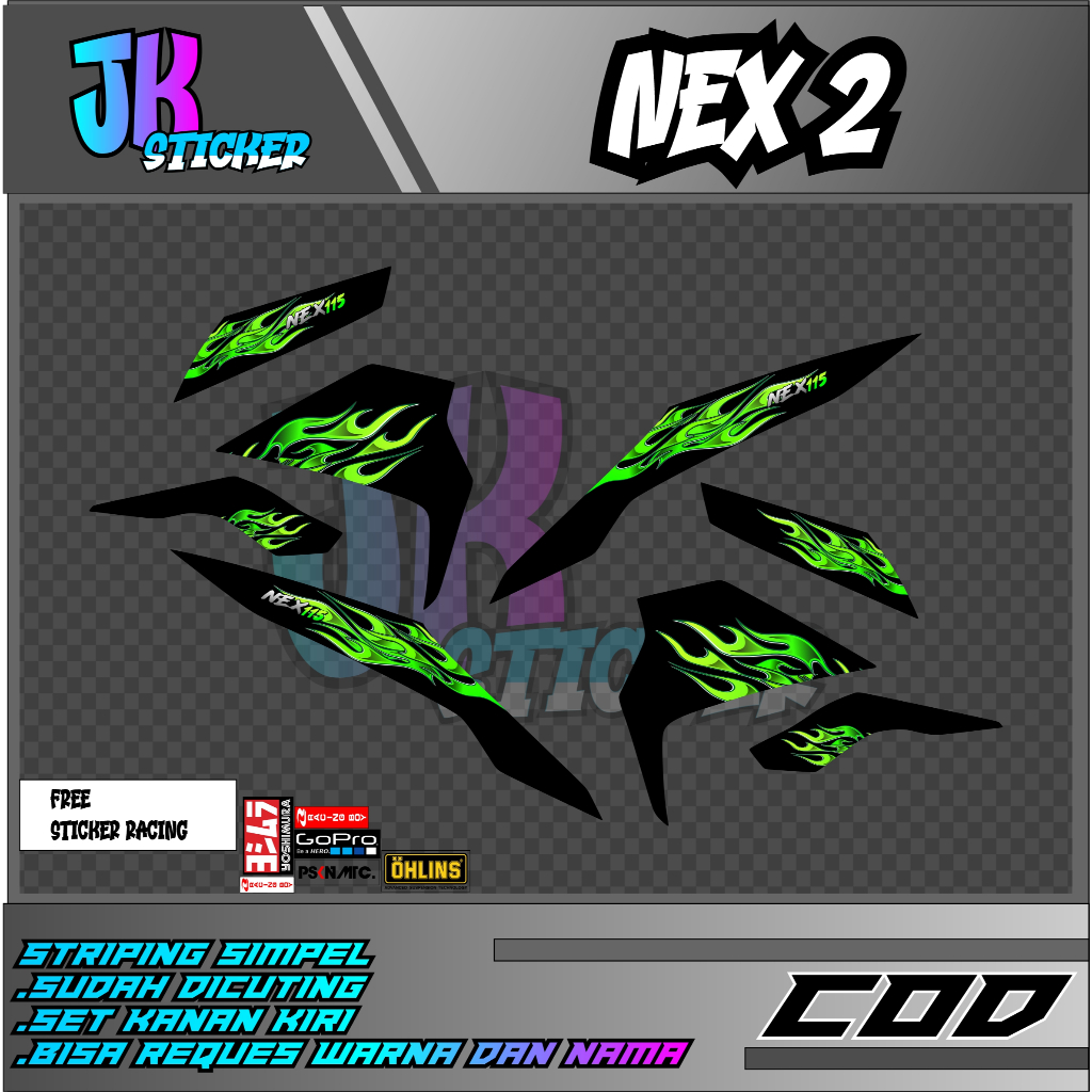 Jual STRIPPING SIMPEL SUZUKI NEX 2 API LIVERY SS R SUDAH DI CUTTING ...