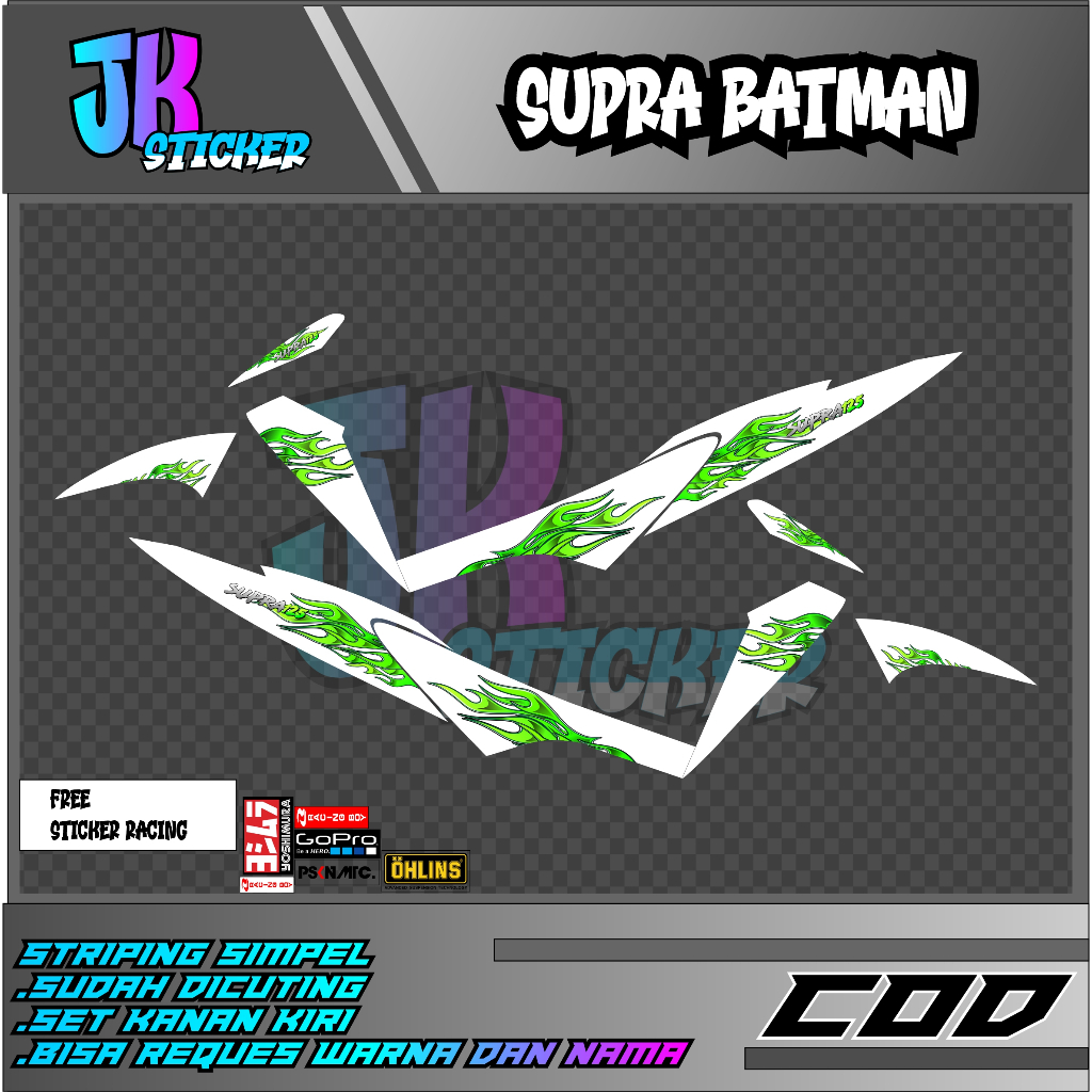 Jual STRIPPING SIMPEL HONDA SUPRA X 125 BATMAN API LIVERY SS R SUDAH DI ...