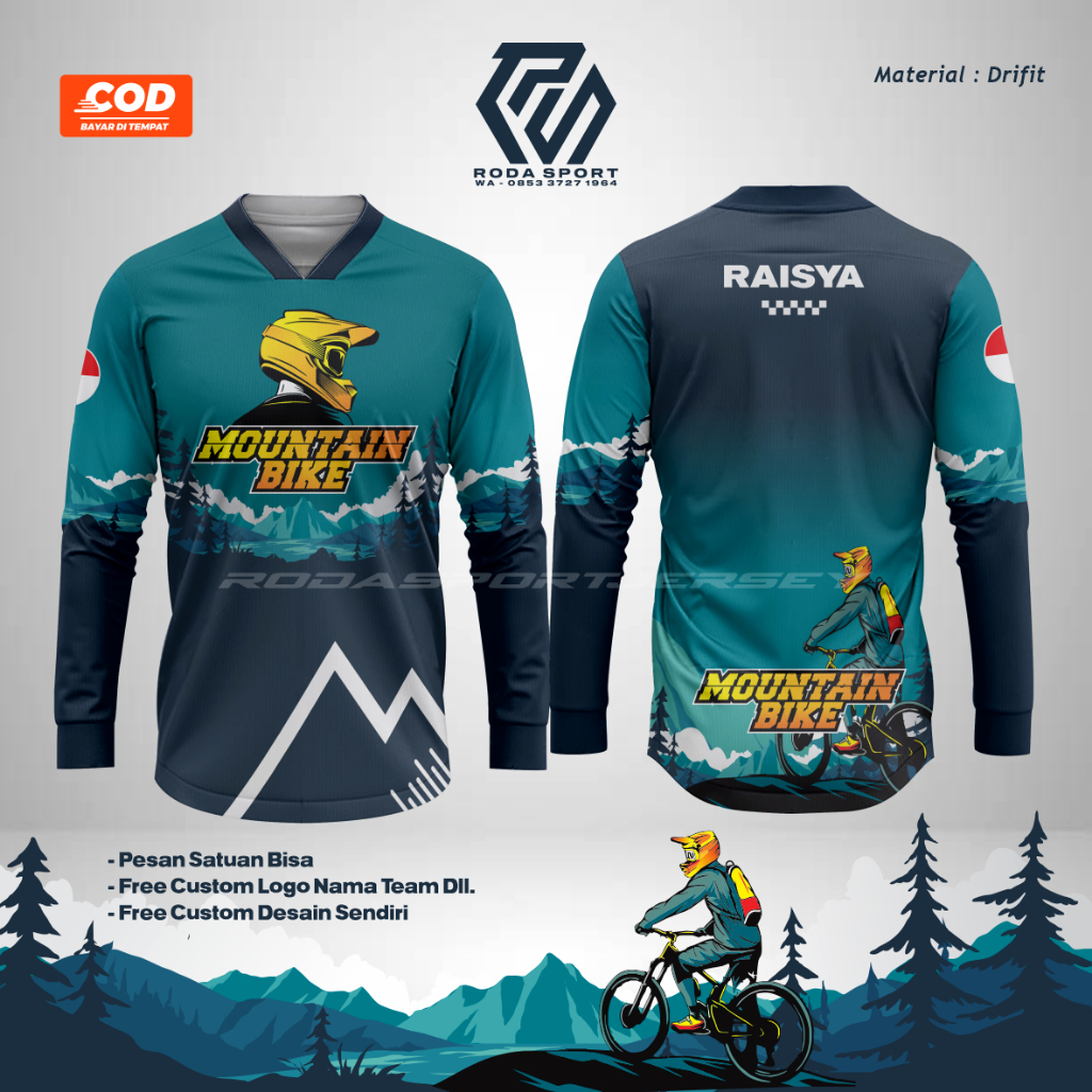 Jual Jersey Sepeda Gowes MTB custom fullprinting | Shopee Indonesia