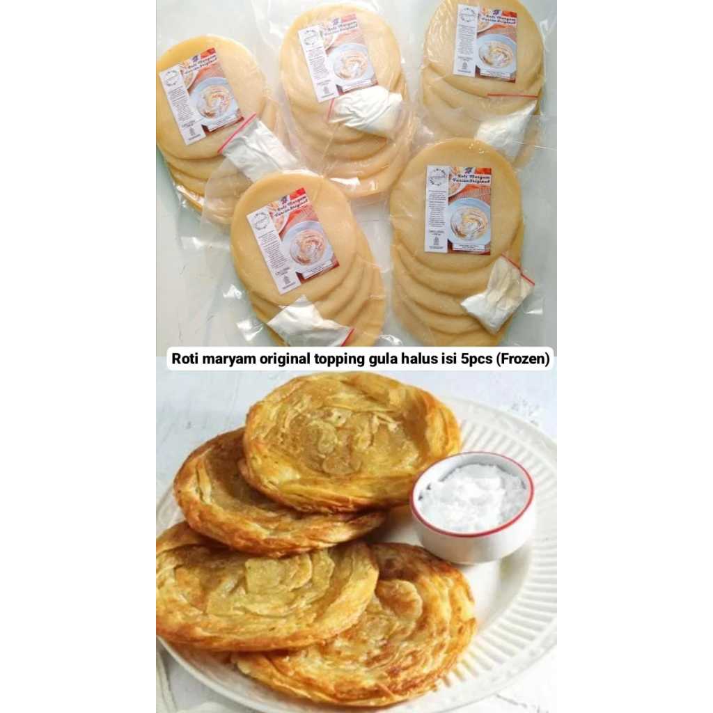 Jual Roti maryam original / roti cane / roti canai + gula halus isi ...