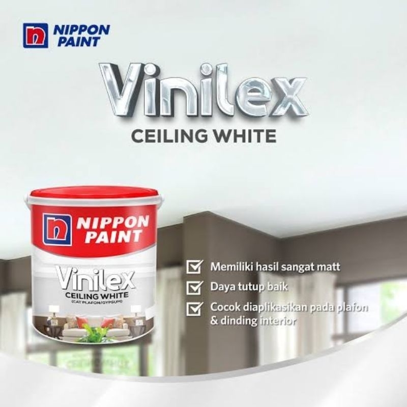 Jual Cat Vinilex Ceiling Plafon Gypsum Warna Putih White isi 5 kg ...
