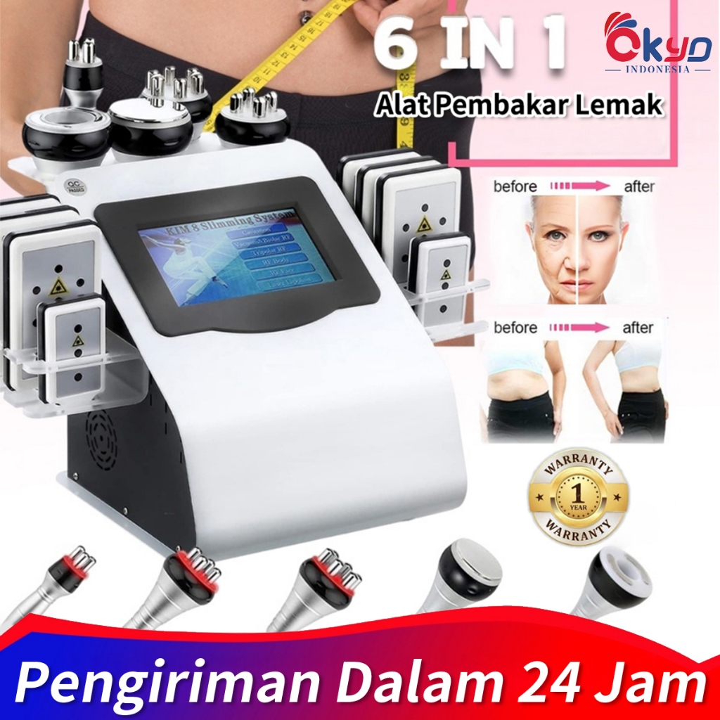 Jual RF 6 in 1 Alat burn fat machine rf wajah slimming 40k cavitation ...