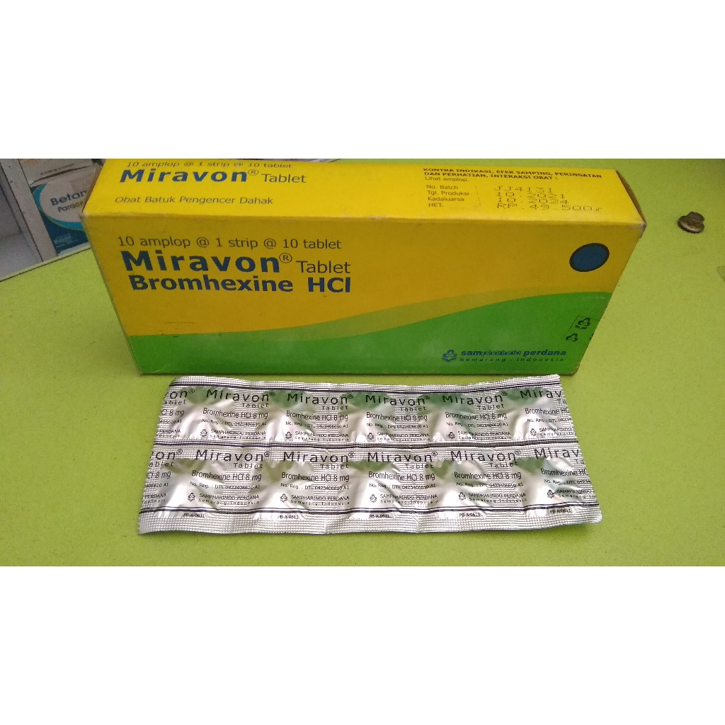 Jual Miravon 10 Tablet - Untuk Batuk Berdahak | Shopee Indonesia