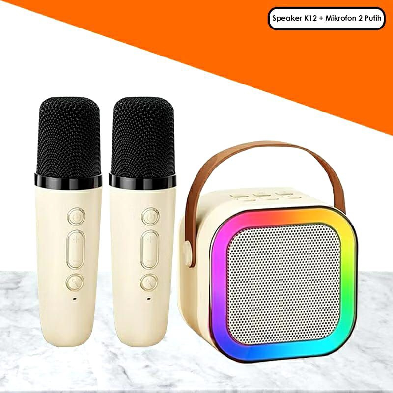Jual Speaker + Mic Karaoke Bluetooth K12 (mic 2) | Shopee Indonesia