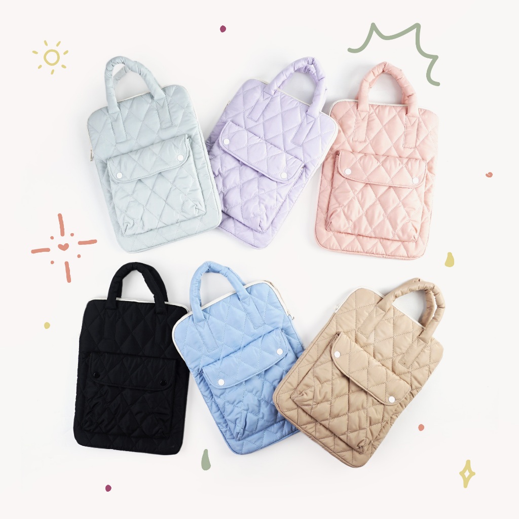 Jual Yama Laptop Sleeve Puffy Diamond Quilted Bag With 1 Extra Pocket Best Seller Colours | Tas ...