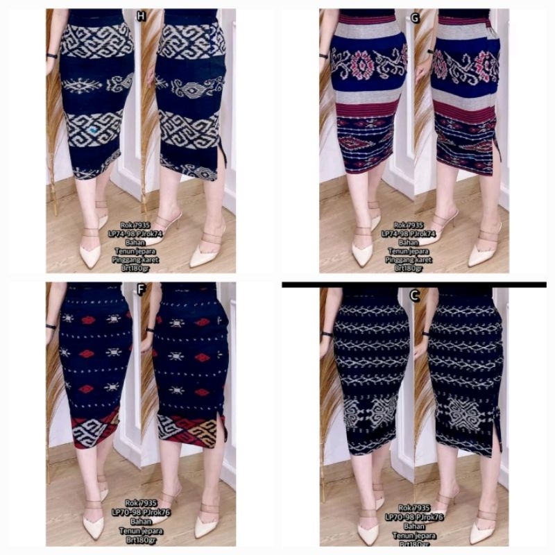 Jual Rok tenun span belahan depan / rok kerja, kebaya busana/bawahan ...