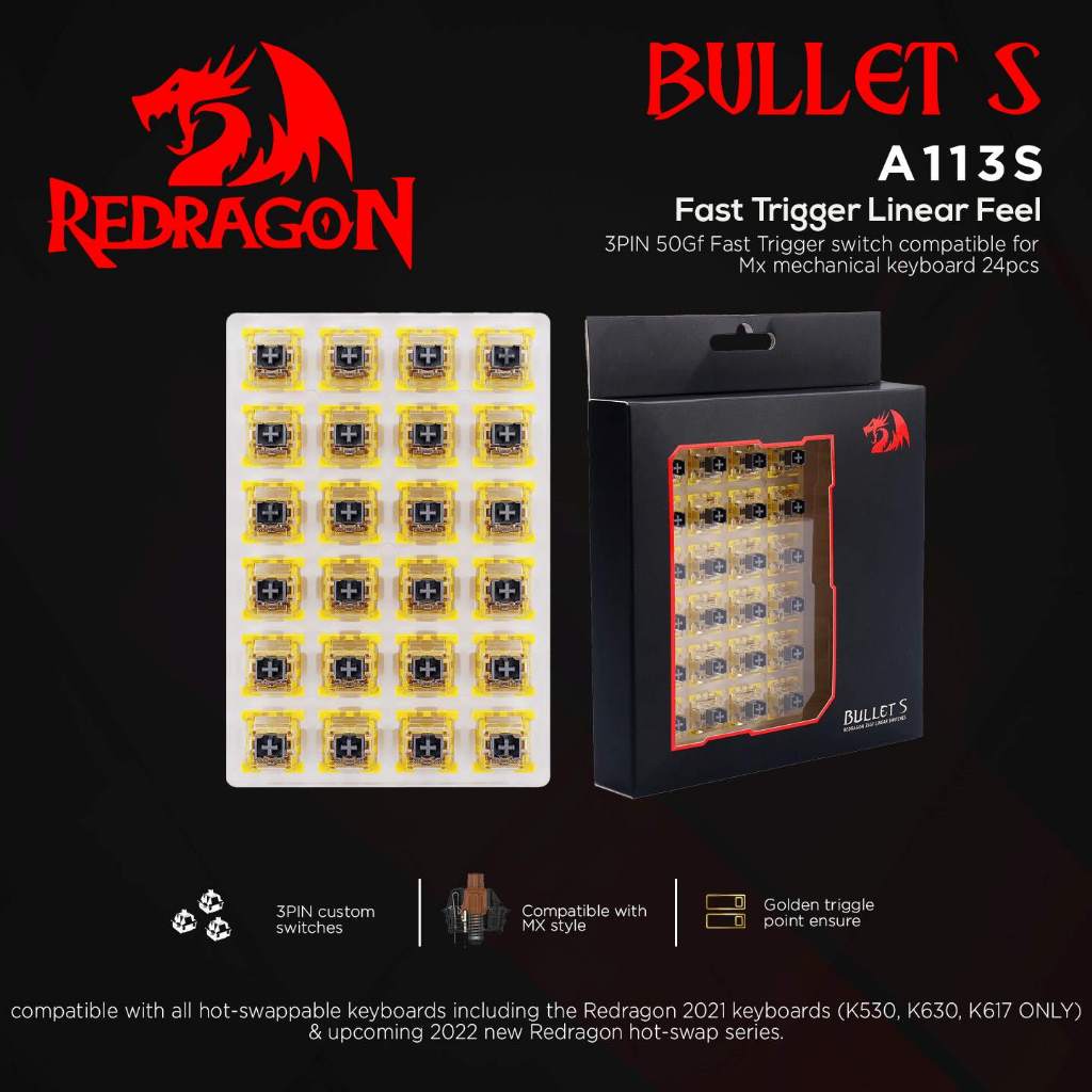 Jual Redragon Fast Trigger Universal Switch Mech Keyboard BULLET S ...